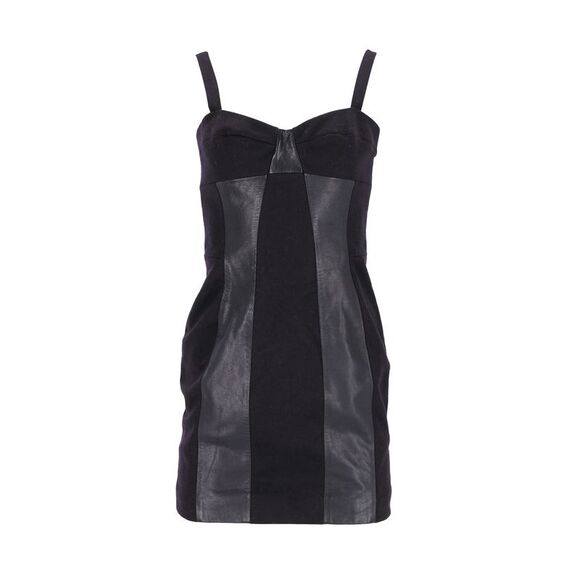 Joseph | Dresses | Joseph Panel Corset Dress In Black Wool And Leather ...